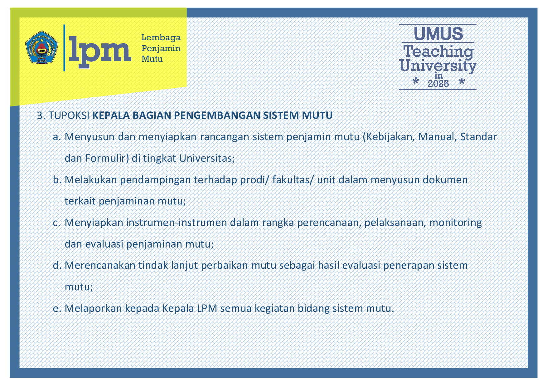 Struktur Organisasi – Lembaga Penjaminan Mutu